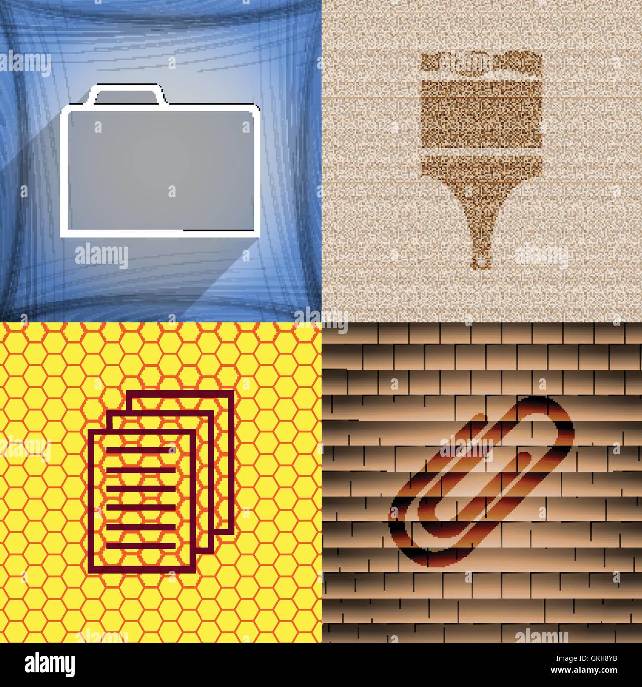Set of abstract backgrounds with different web icons Stock Vector Image ...