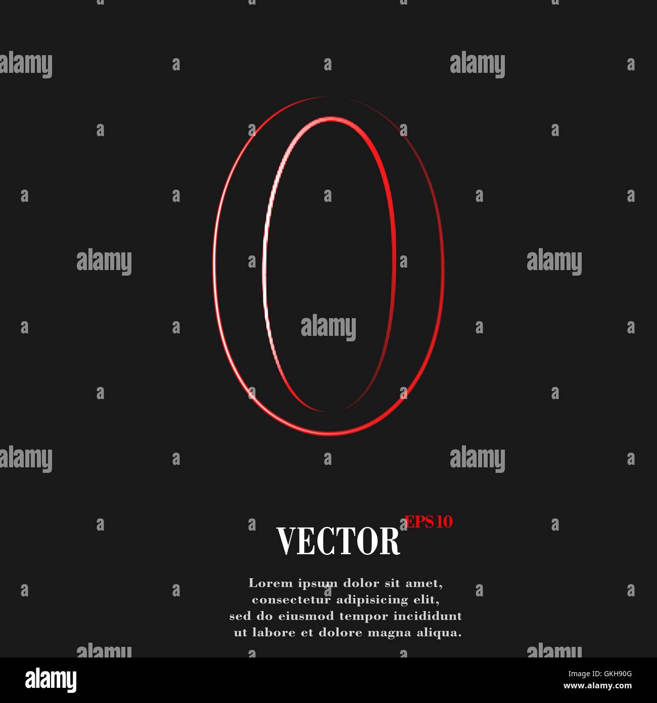 number zero icon symbol Flat modern web design with long shadow and ...