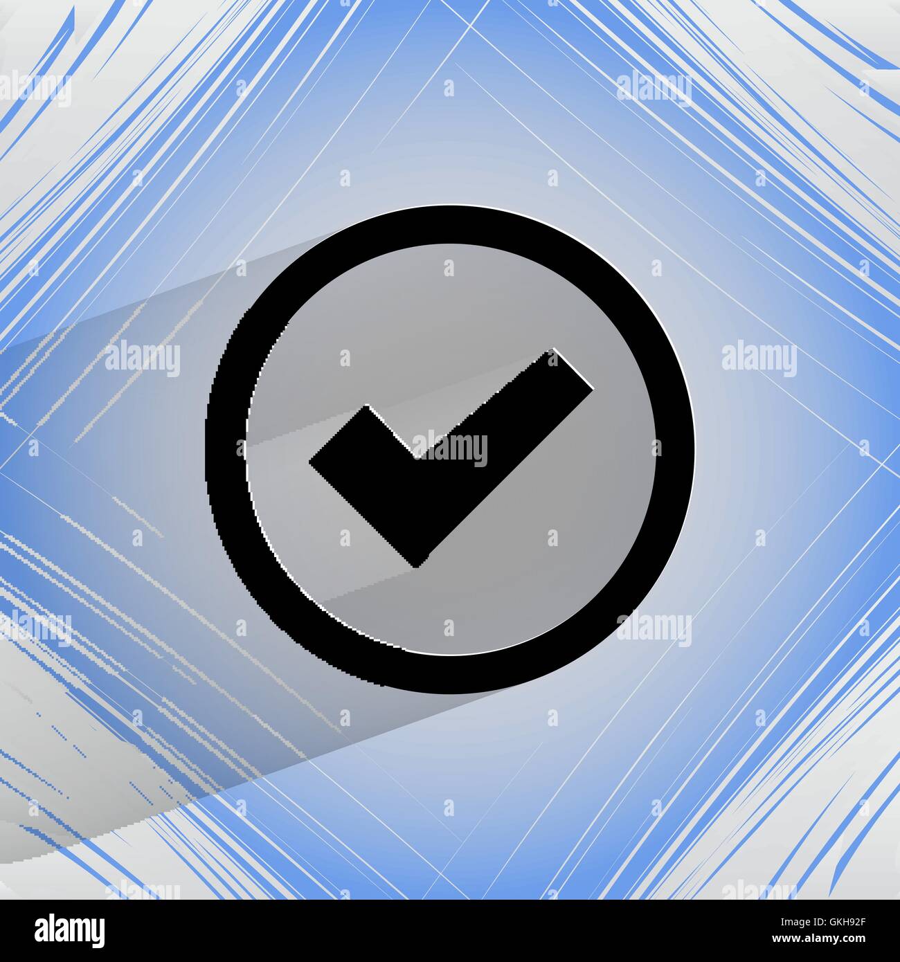 check mark. Flat modern web design on a flat geometric abstract background Stock Vector Image ...