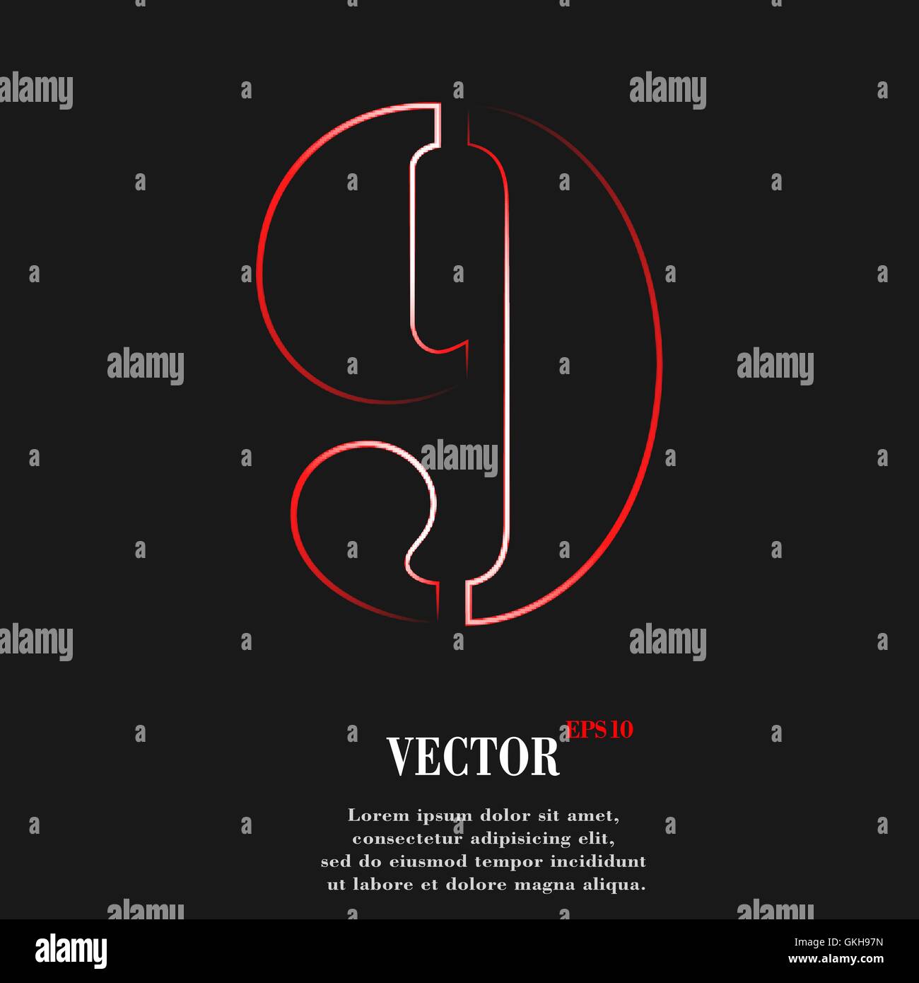 number Nine icon symbol Flat modern web design with long shadow and ...