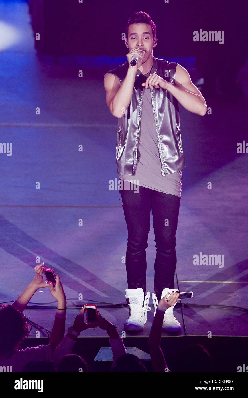 Latin singer Prince Royce, performing at the National Auditorium ...