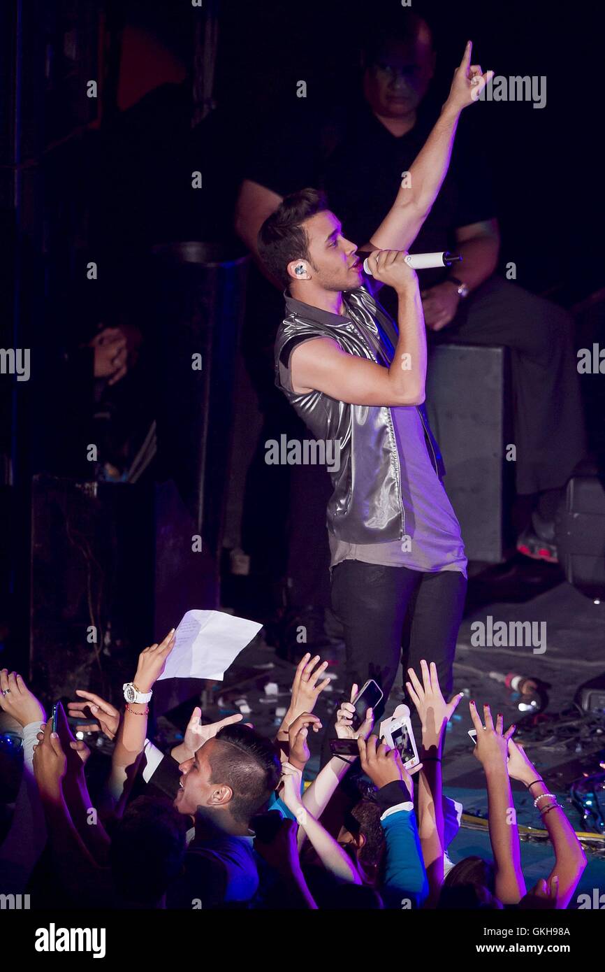Latin singer Prince Royce, performing at the National Auditorium ...