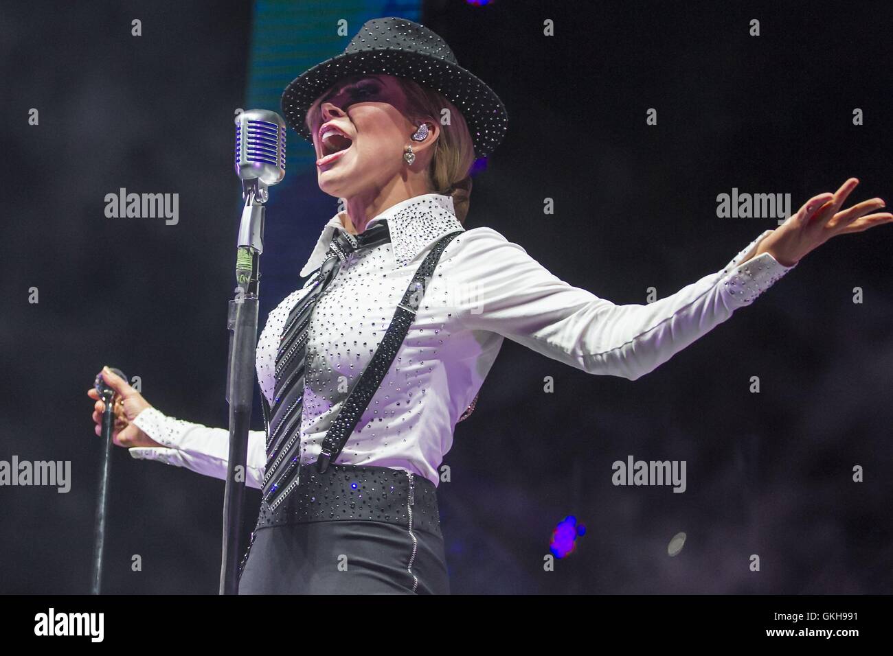 Concert Singer Gloria Trevi performing in Mexico City Arena Featuring ...