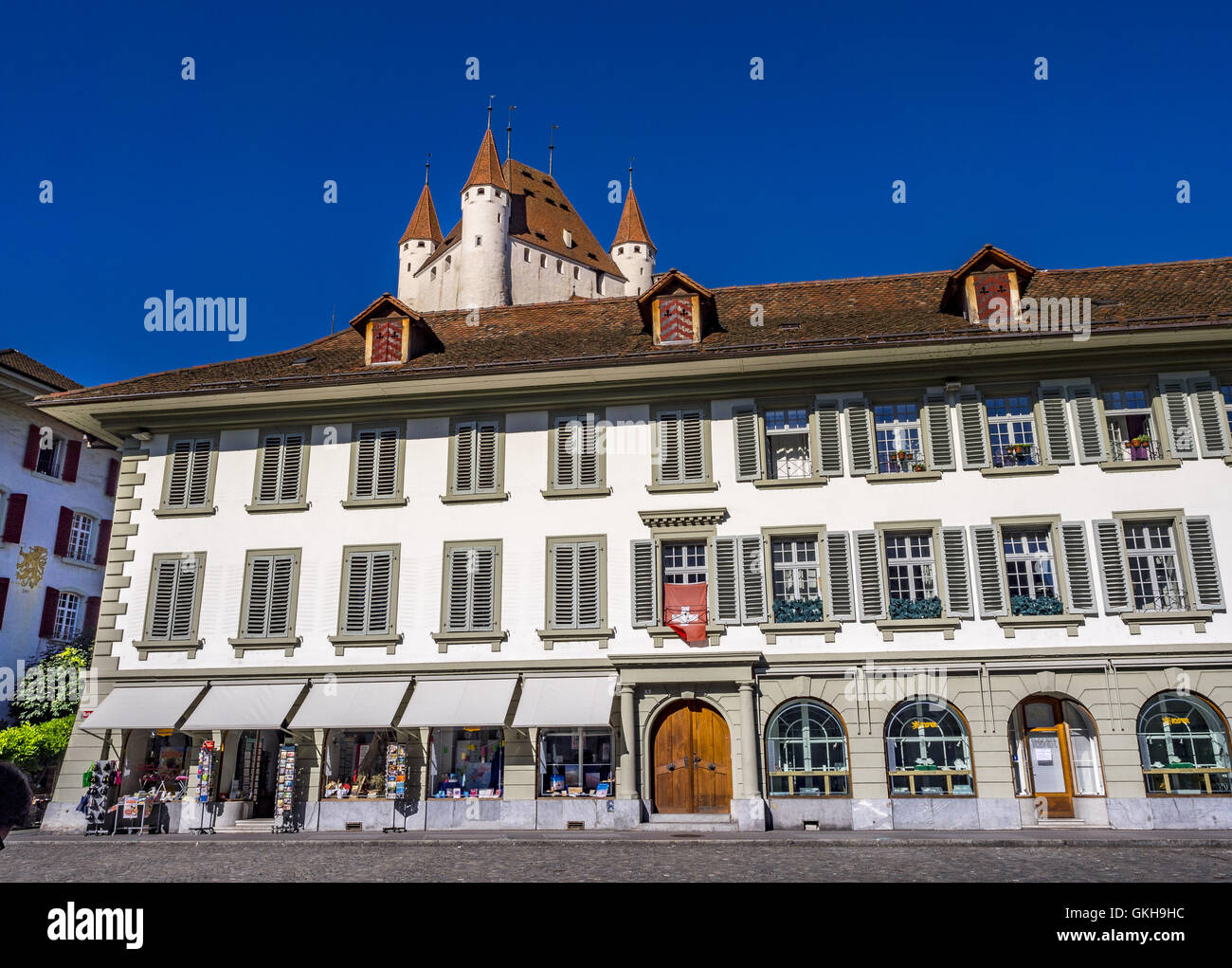 Old Town in Thun and Castle Thun, Bernese Oberland, Canton of Bern ...