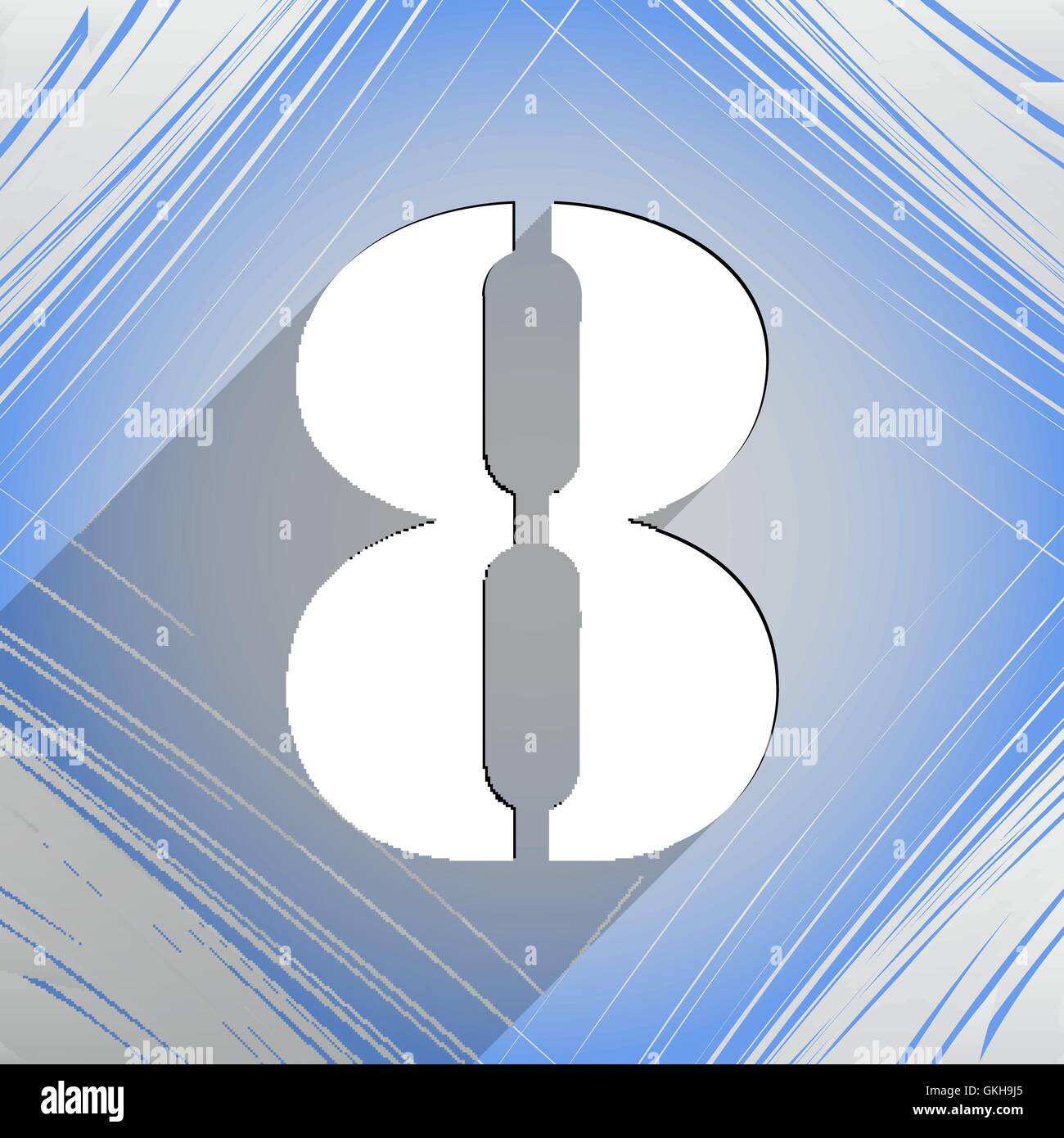 number Eight icon symbol Flat modern web design with long shadow and ...