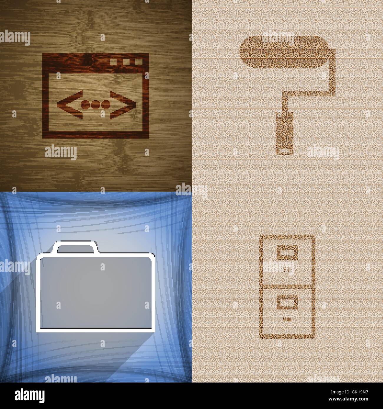 Set of abstract backgrounds with different web icons Stock Vector Image ...