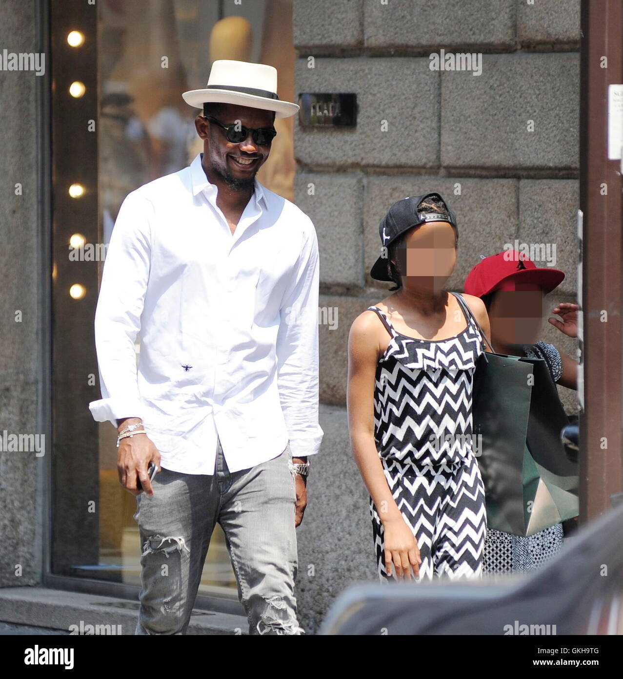 Samuel Eto'o takes his daughters shopping in Milan Featuring: Samuel ...