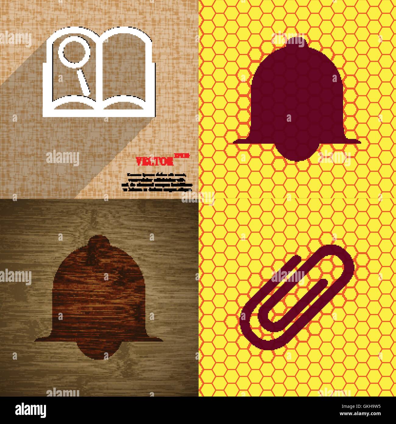 Set of abstract backgrounds with different web icons Stock Vector Image ...