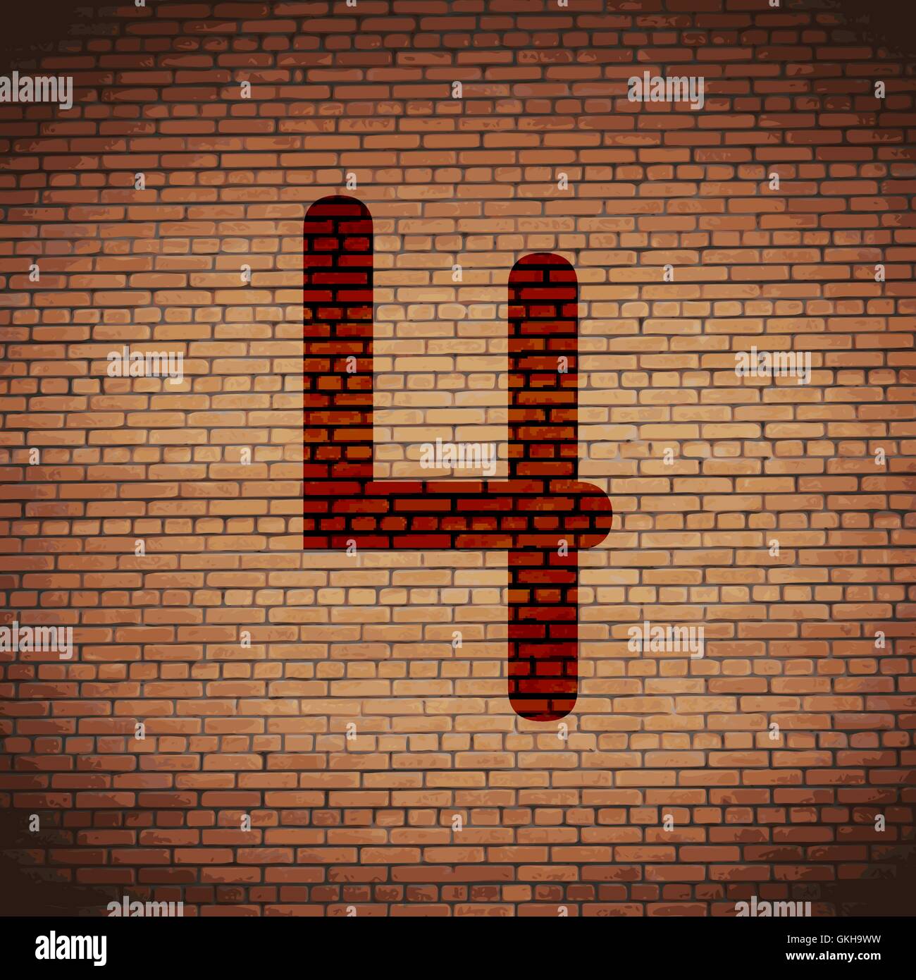 number four icon symbol Flat modern web design with long shadow and ...