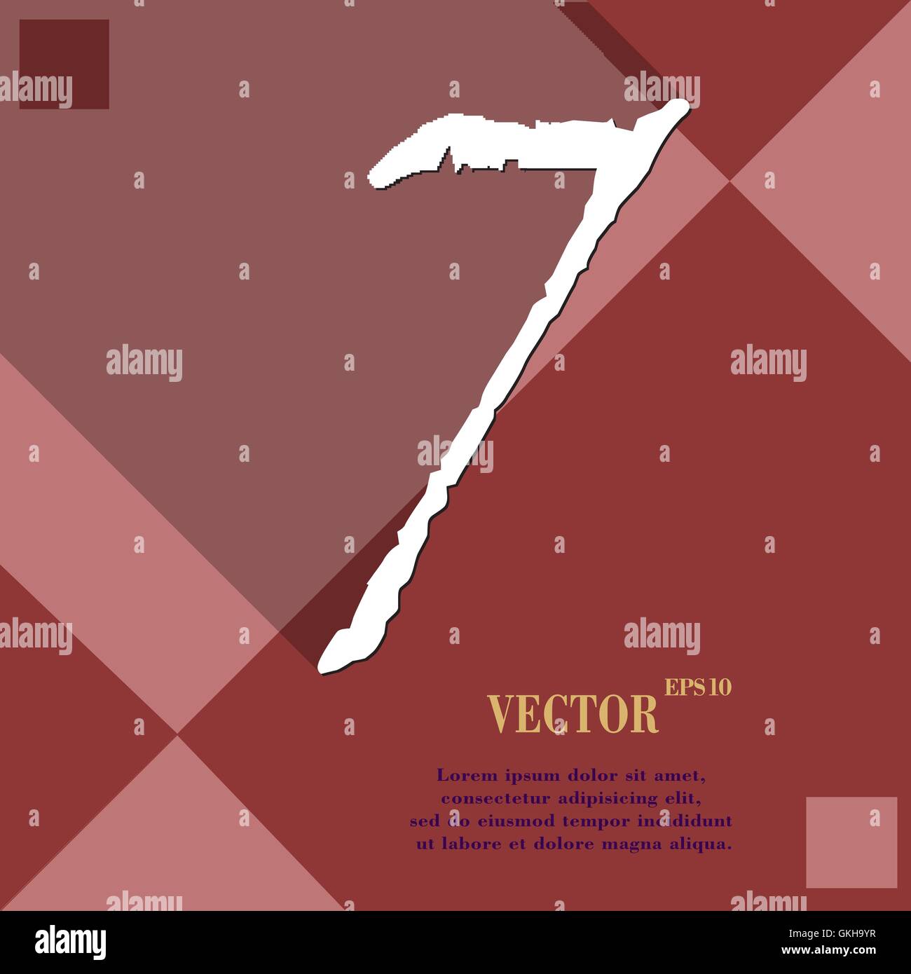 number seven icon symbol Flat modern web design with long shadow and ...