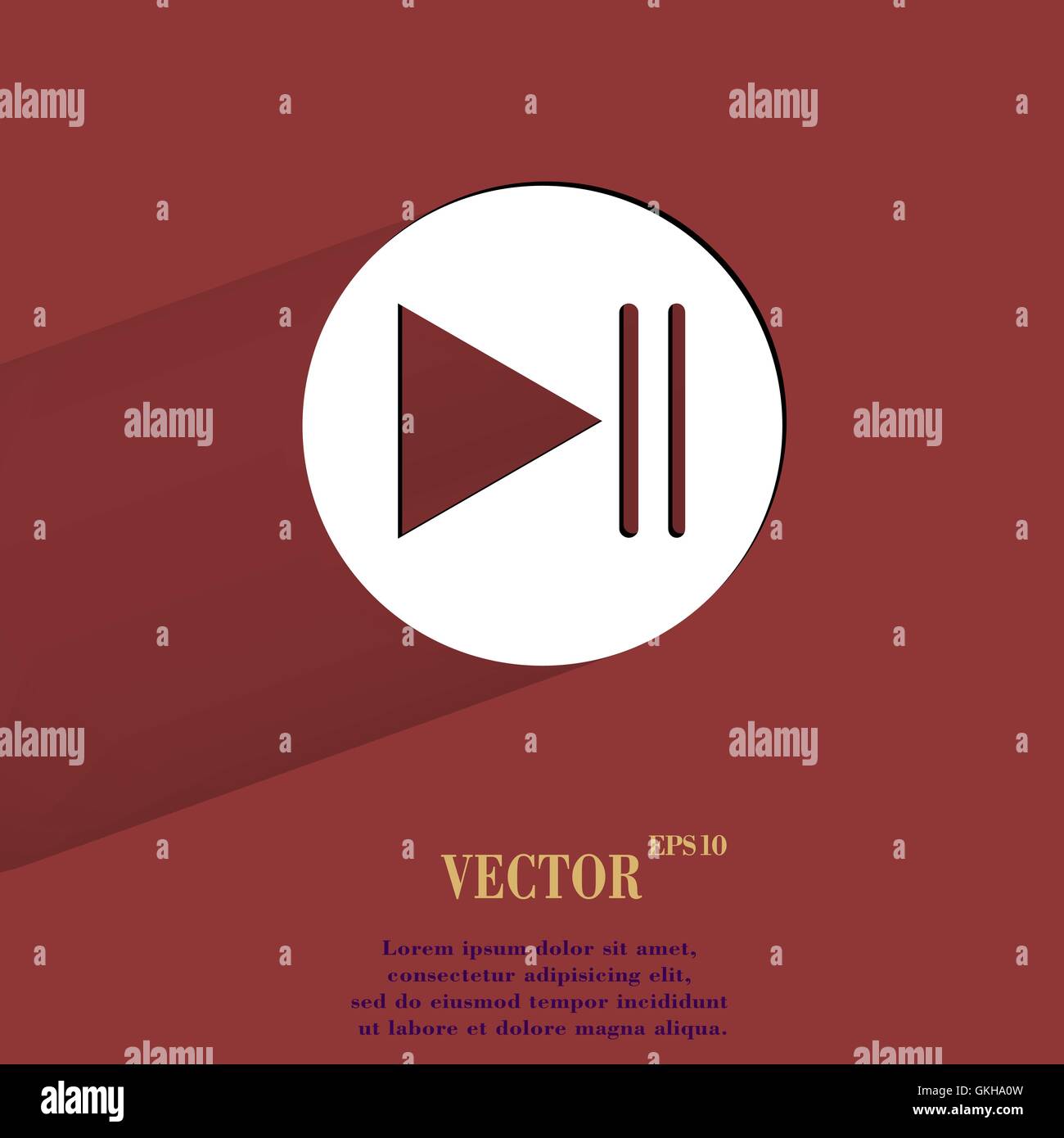 Play button web icon, flat design Stock Vector Image & Art - Alamy