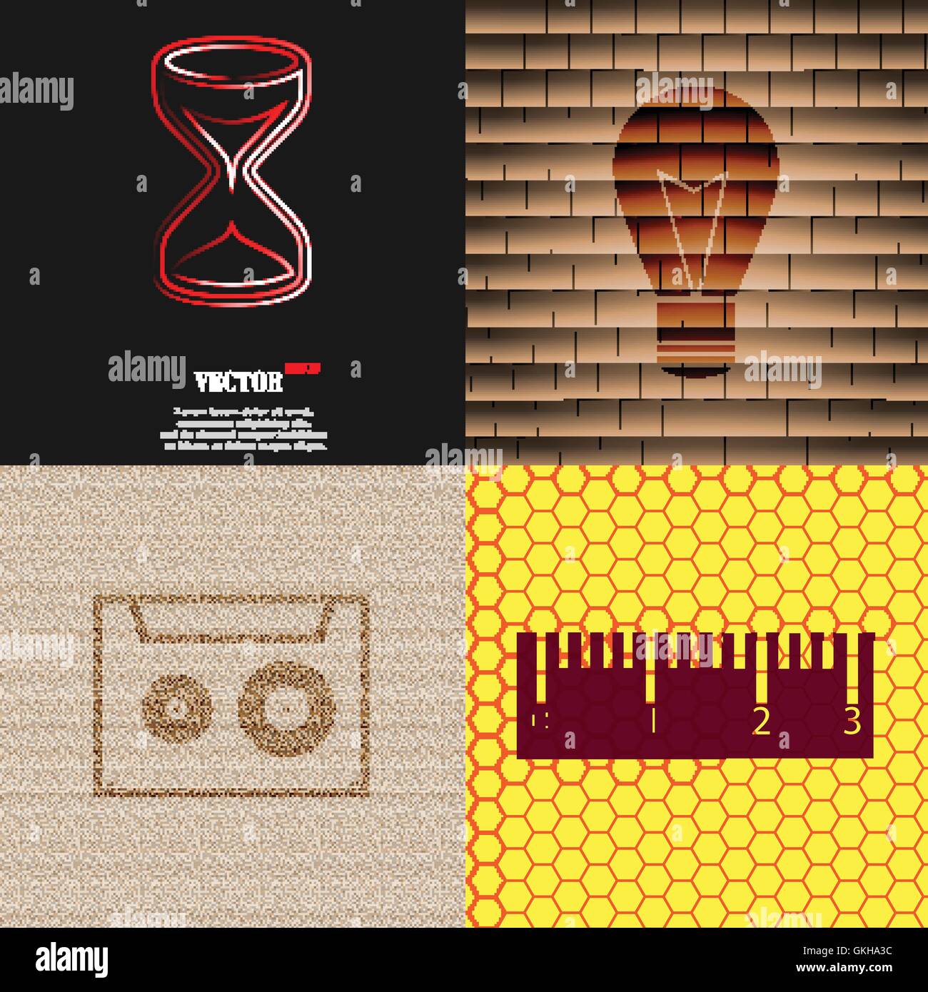 Set of abstract backgrounds with different web icons Stock Vector Image ...