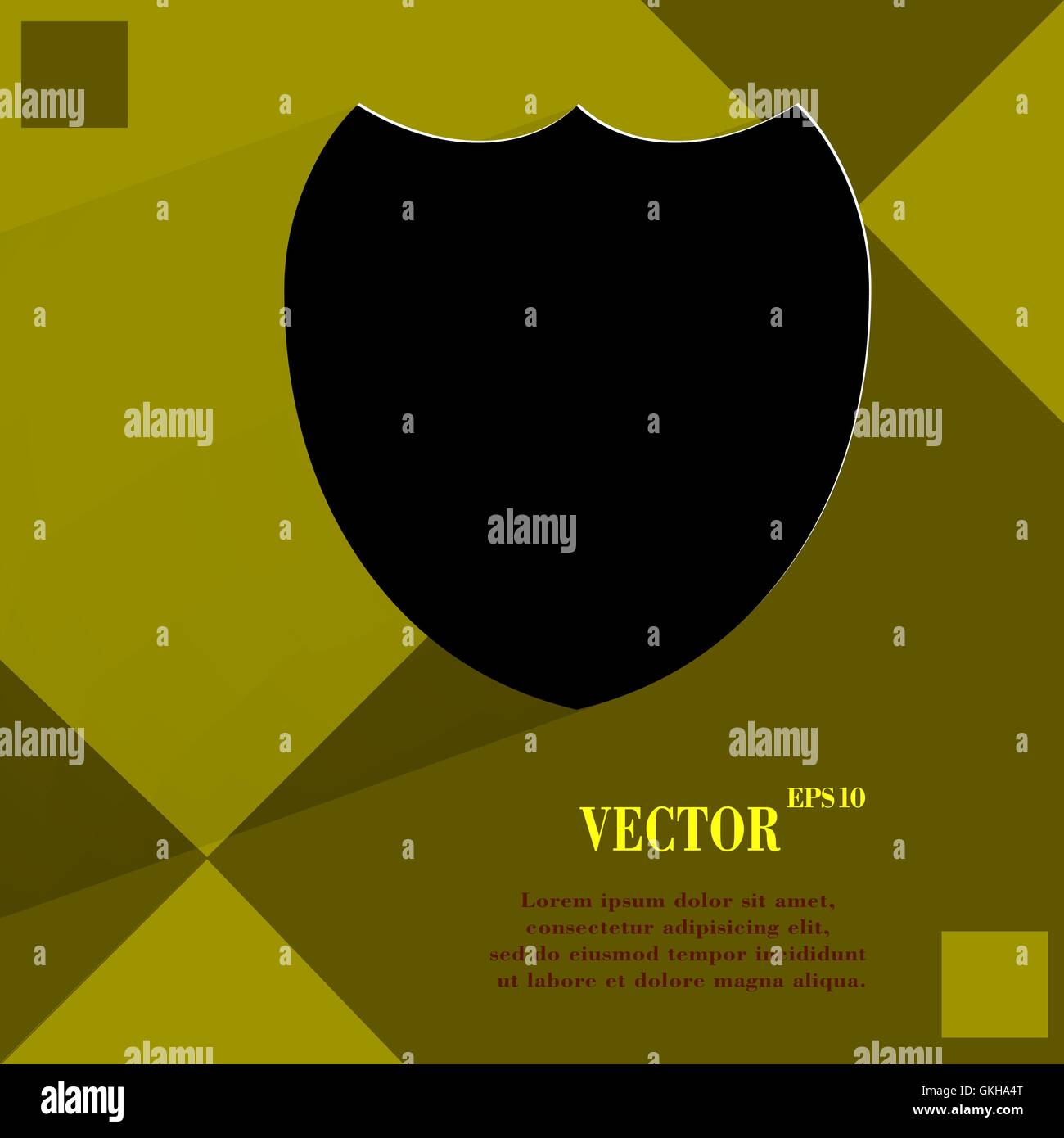 Shield protection. Flat modern web design on a flat geometric abstract ...