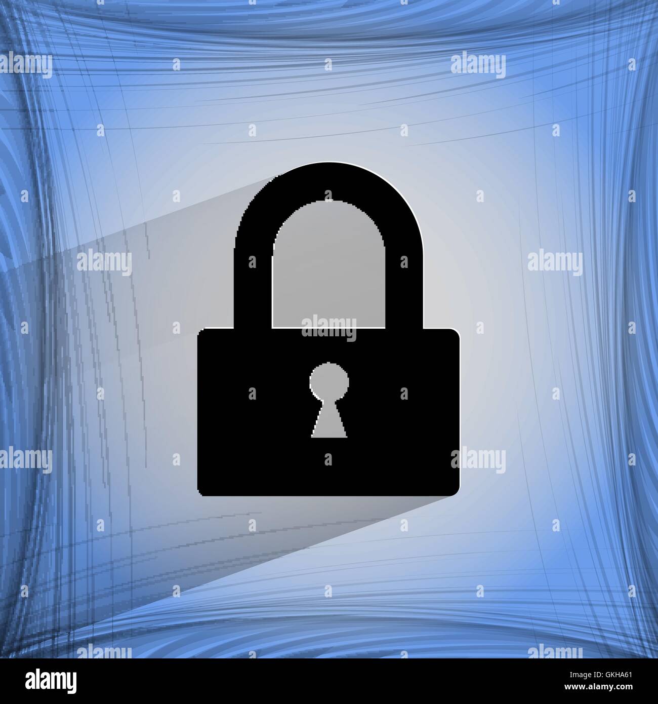 padlock. Flat modern web design on a flat geometric abstract background ...