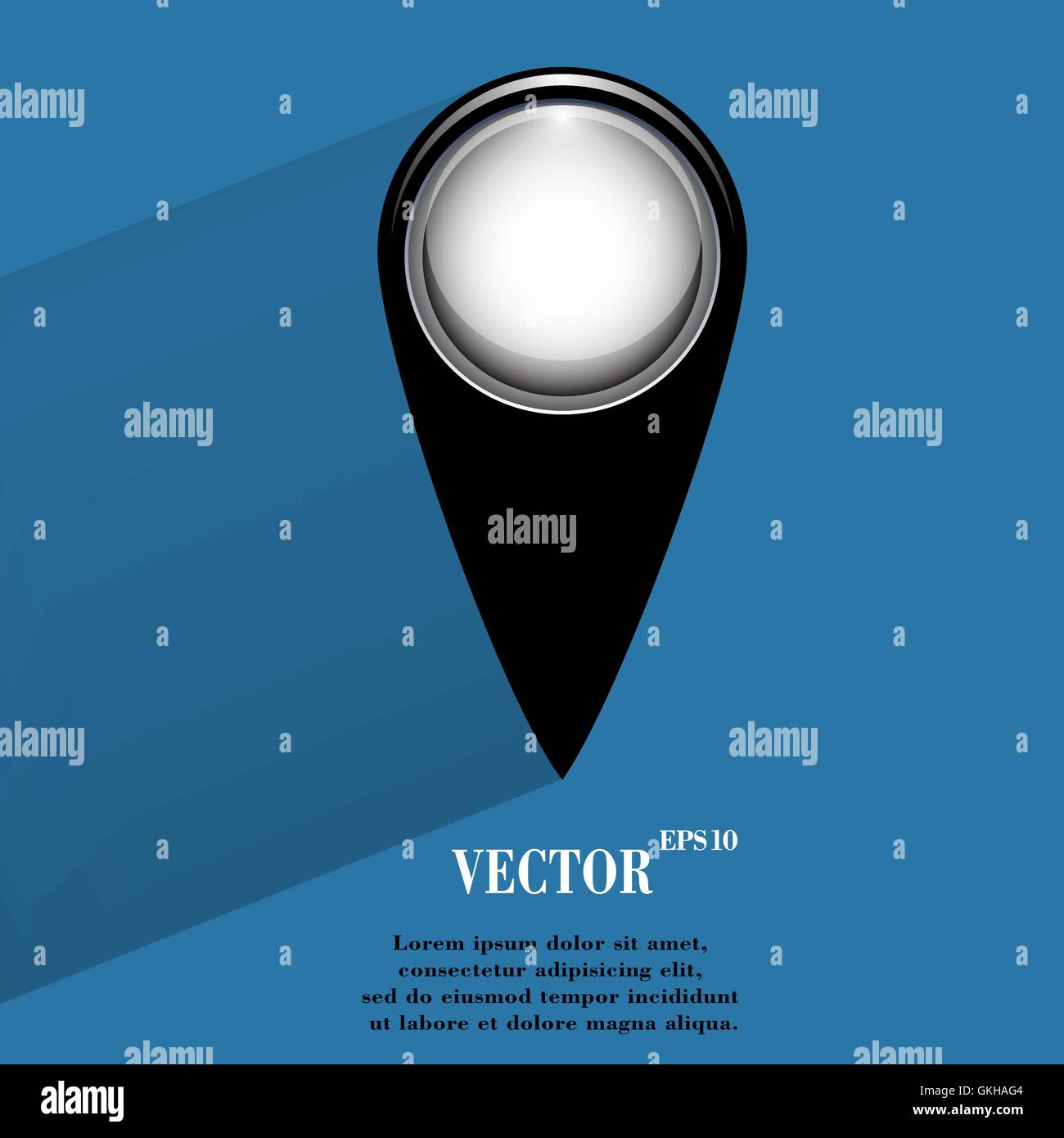 map pointers. Flat modern web button with long shadow and space for your text Stock Vector Image ...
