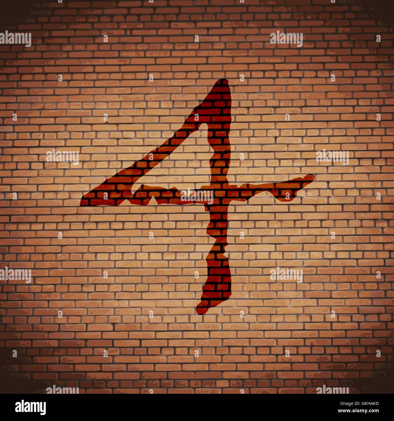 number four icon symbol Flat modern web design with long shadow and ...