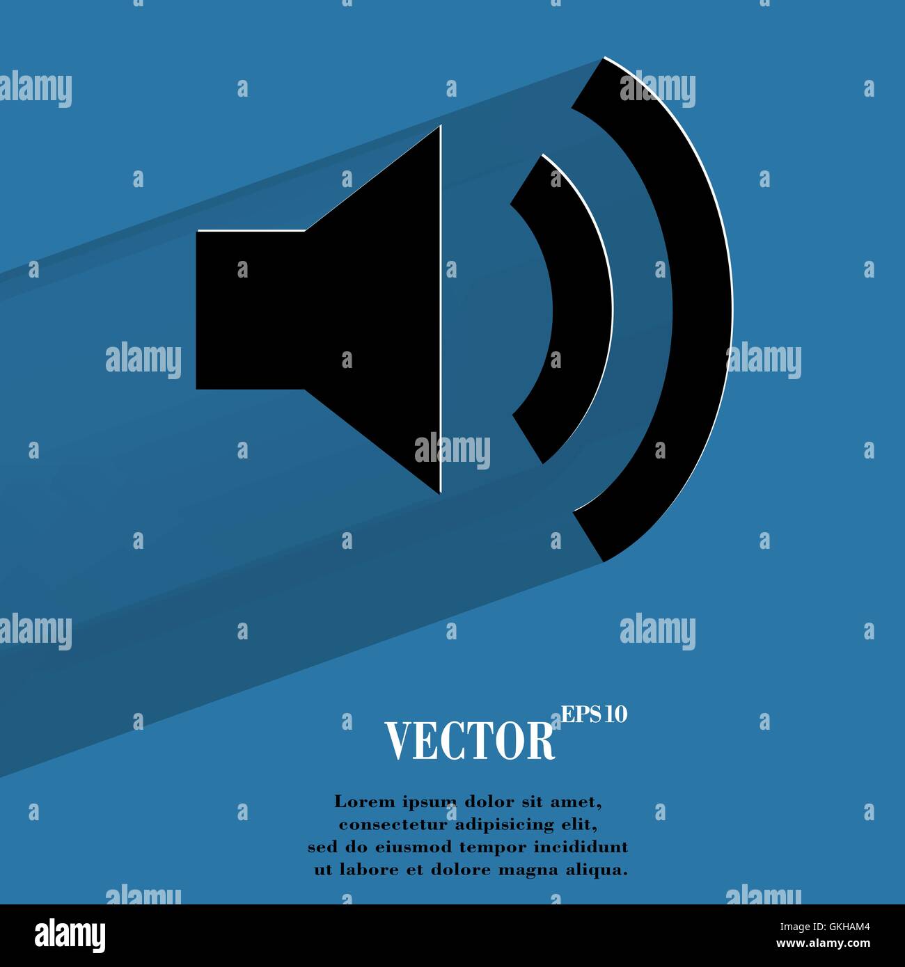 Speaker. Flat modern web button with long shadow and space for your text Stock Vector Image ...