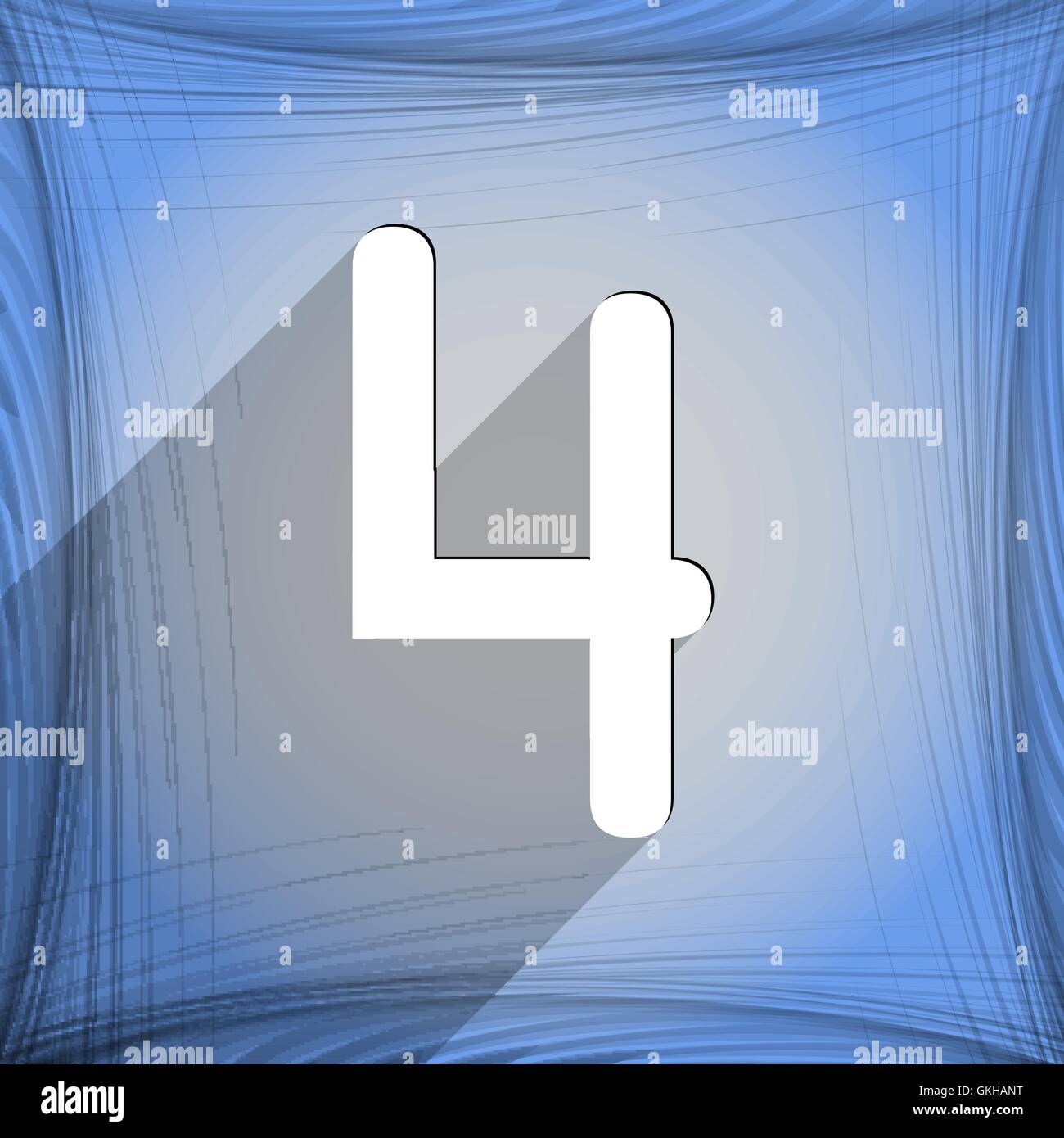 number four icon symbol Flat modern web design with long shadow and ...