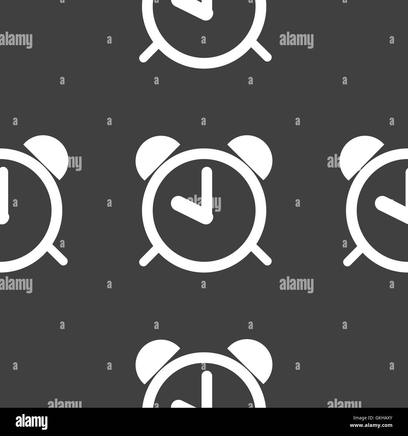 alarm clock web icon. flat design. Seamless pattern Stock Vector Image ...