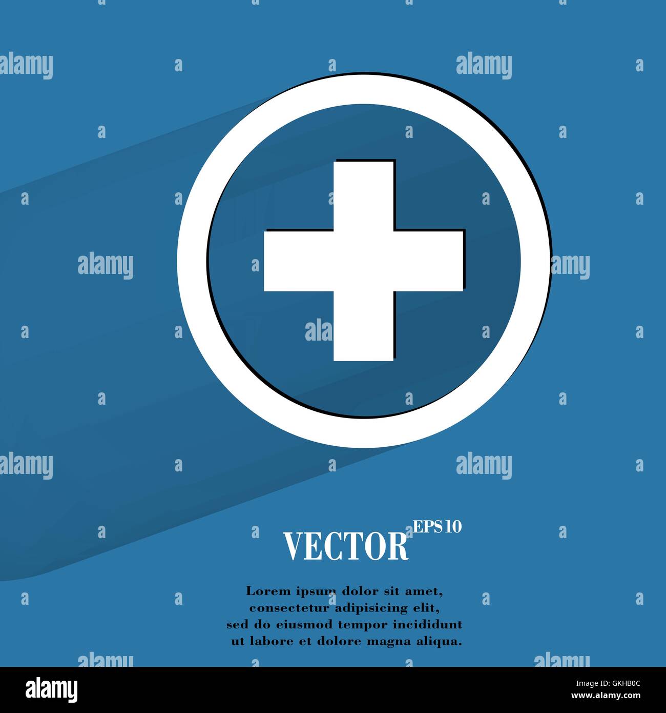 Plus. Flat modern web button with long shadow and space for your text ...