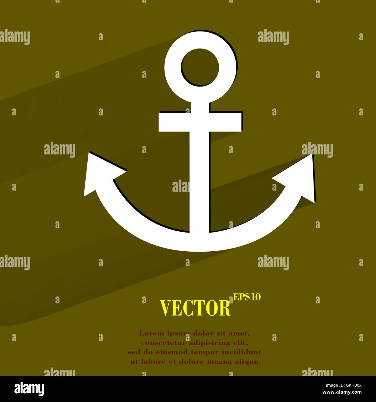 Anchor. Flat modern web button with long shadow and space for your text Stock Vector Image & Art ...