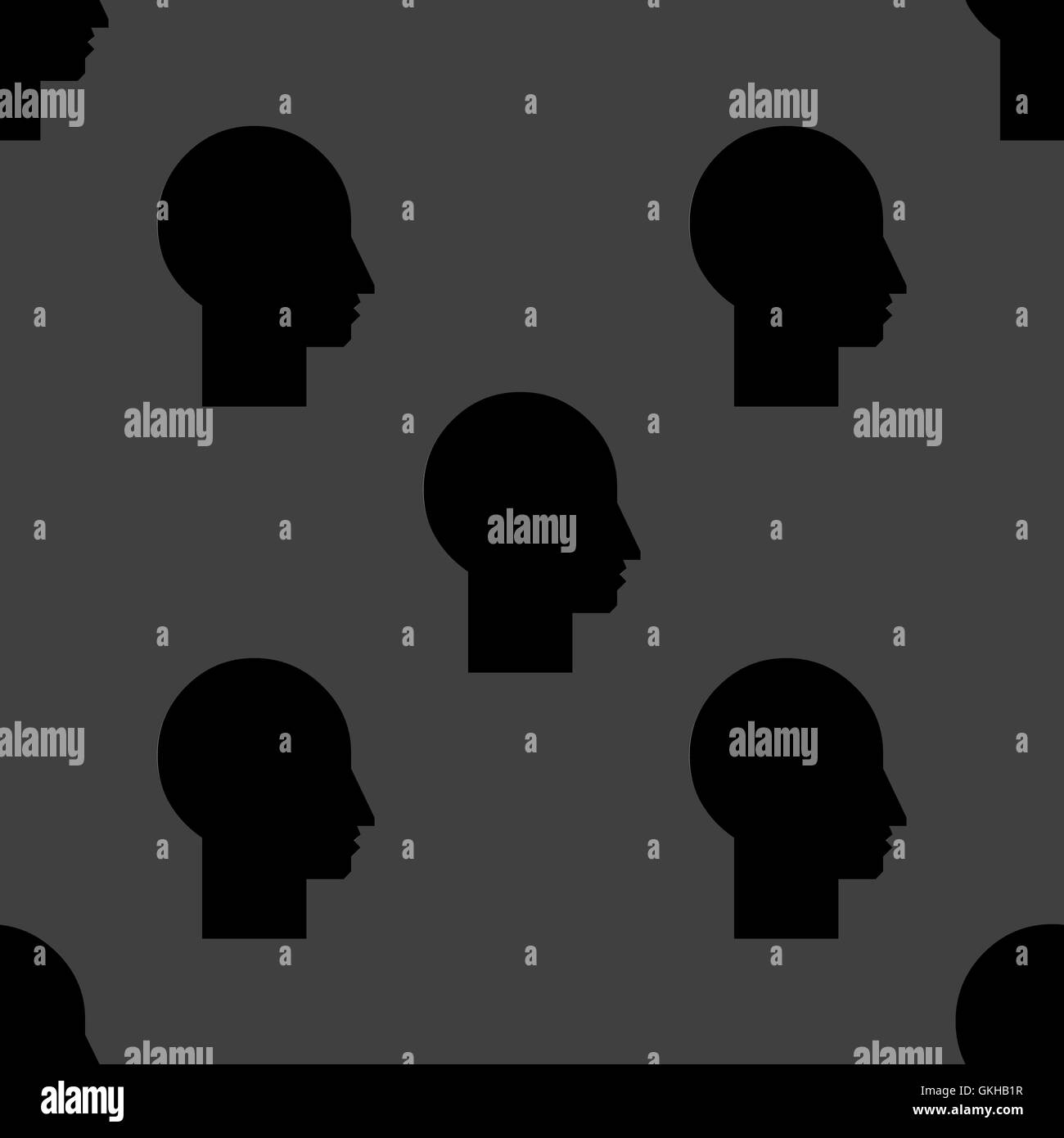 Man silhouette profile picture web icon. flat design. Seamless pattern ...