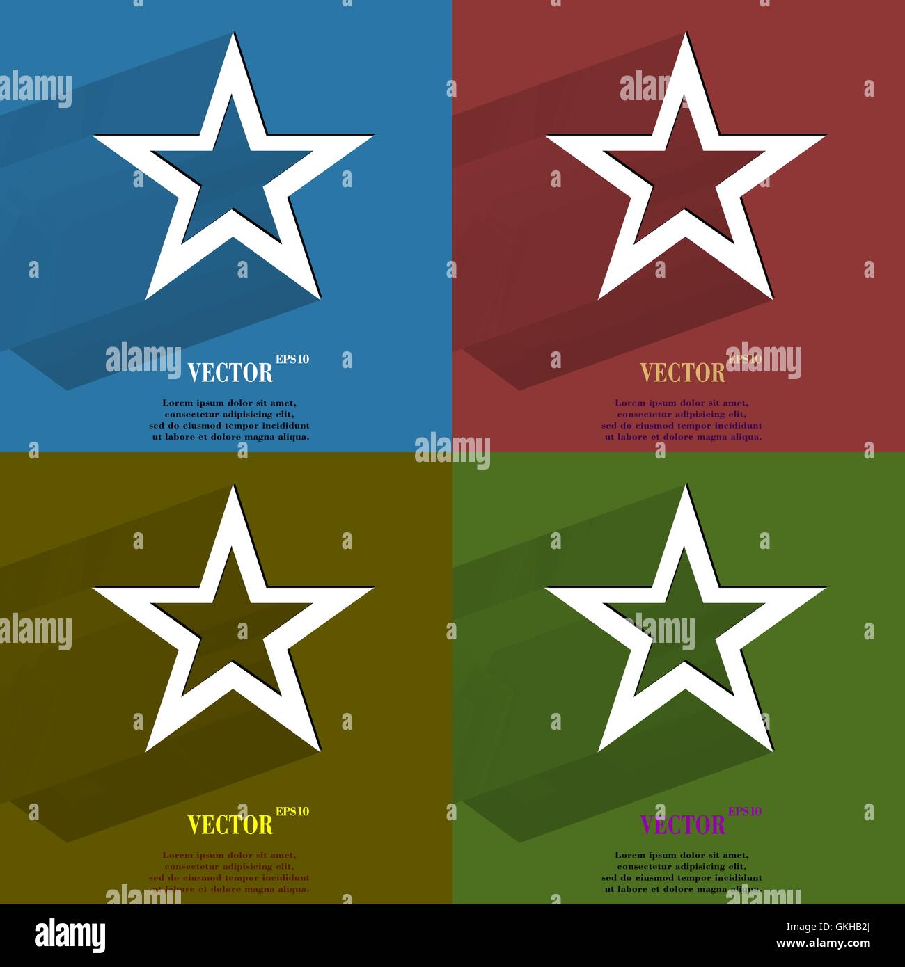 Color set star web icon, flat design Stock Vector Image & Art - Alamy