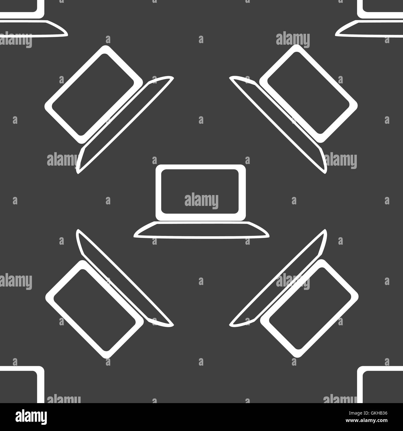 Notebook web icon. flat design. Seamless gray pattern Stock Vector Image & Art - Alamy