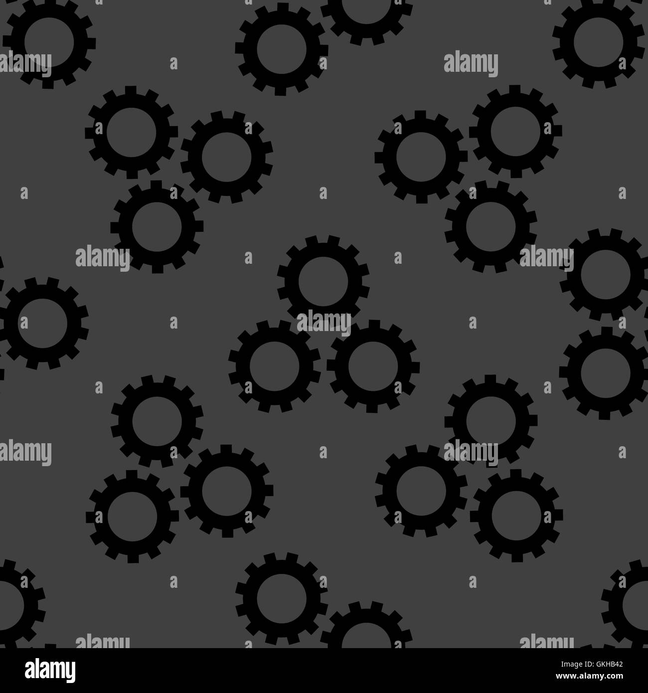 Settings Sign web icon. flat design. Seamless gray pattern Stock Vector ...