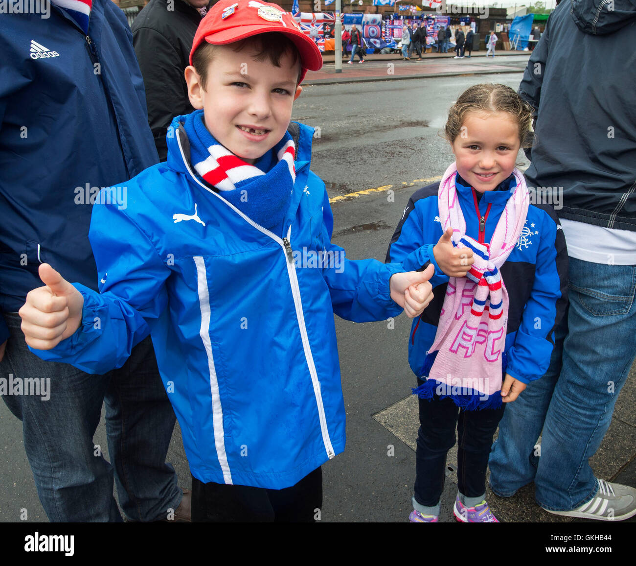 Young Rangers fans outside Ibrox before the Ladbrokes Scottish ...