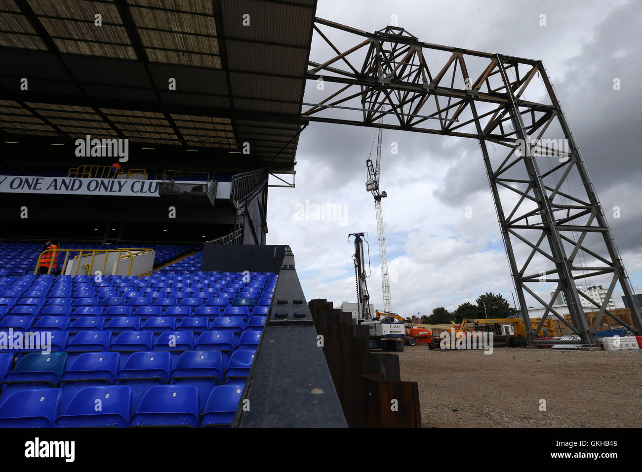 A general view of building work at White Hart Lane before the Premier ...