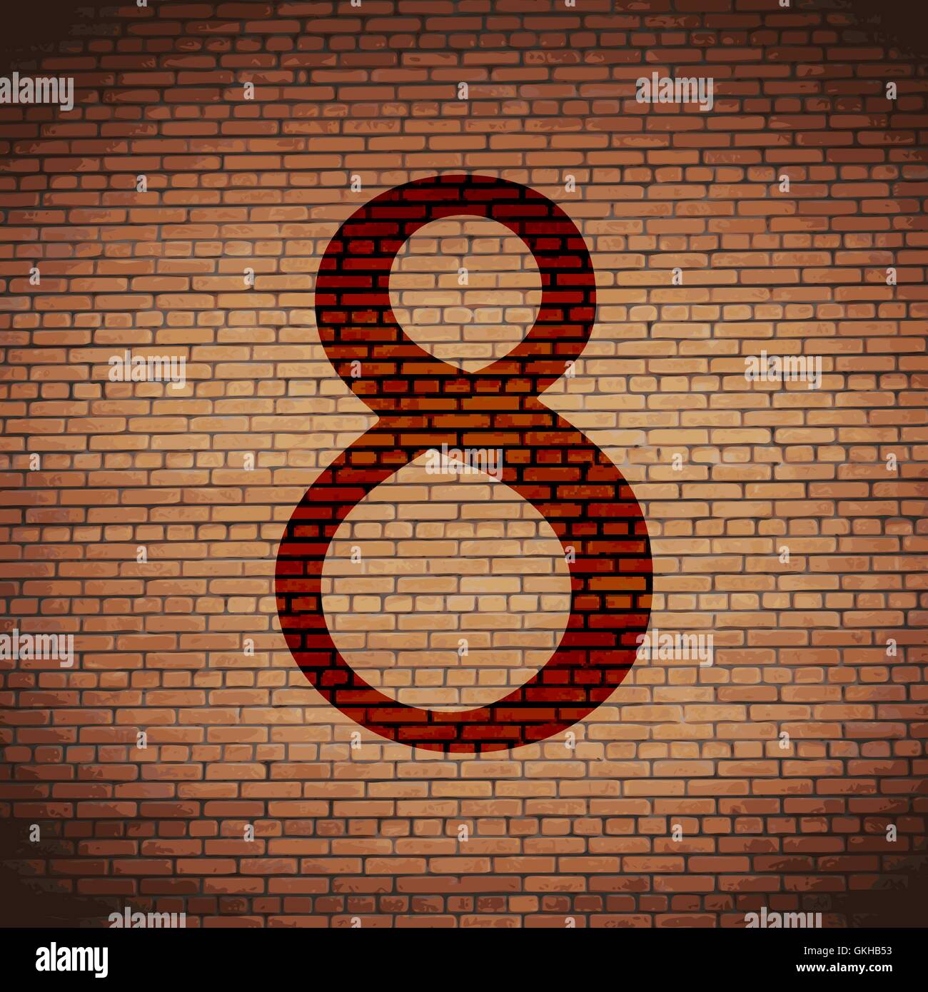 number Eight icon symbol Flat modern web design with long shadow and ...
