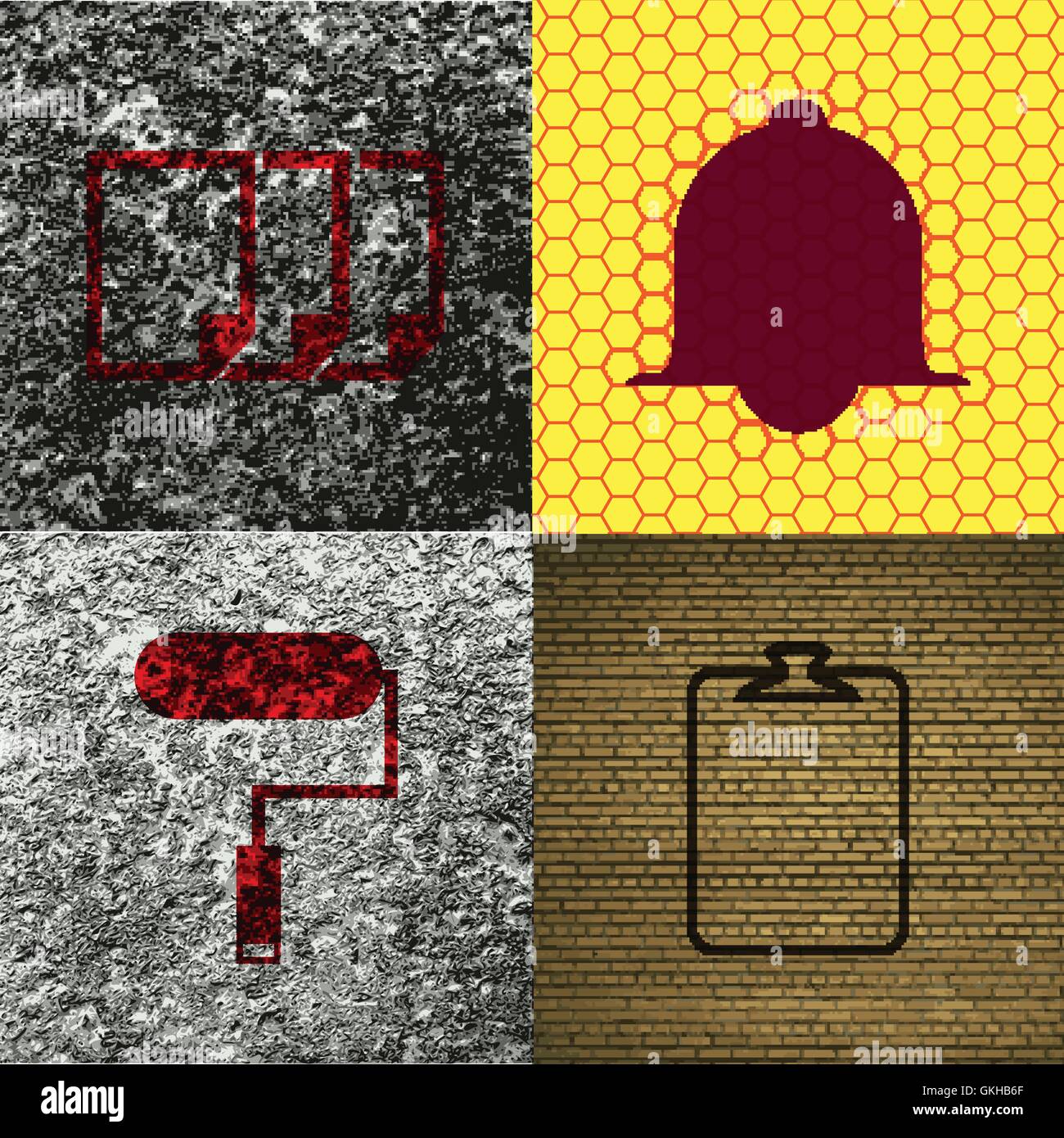 Set of abstract backgrounds with different web icons Stock Vector Image ...