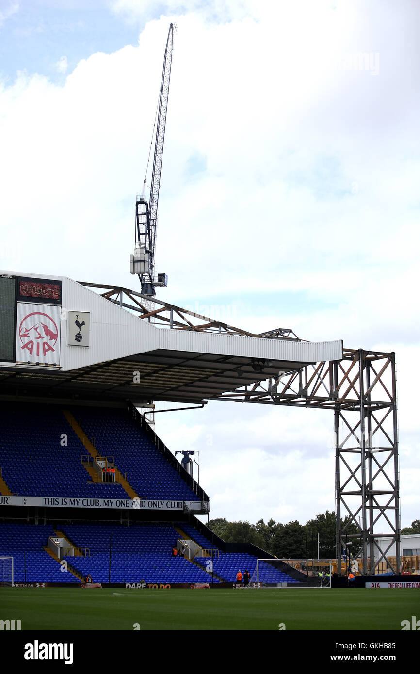 A view of building work at White Hart Lane before the Premier League ...