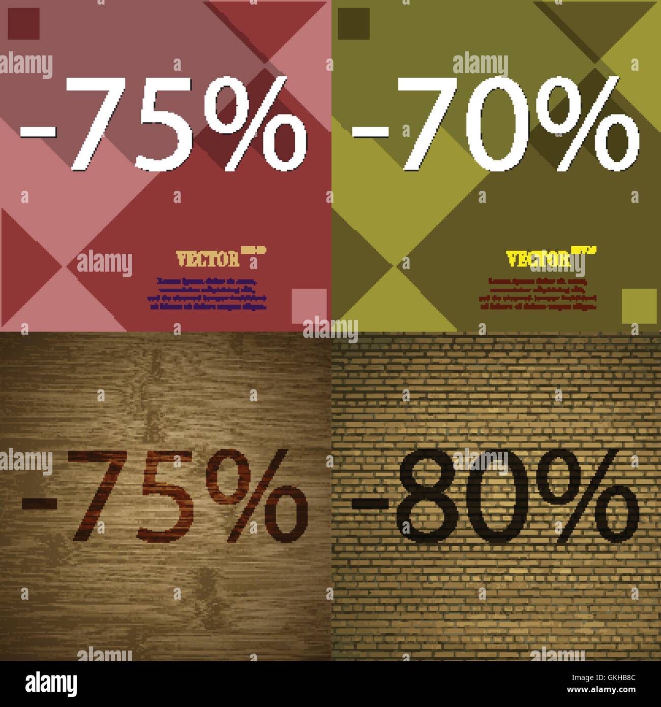 Set of abstract backgrounds and interest discount store. Vector Stock ...