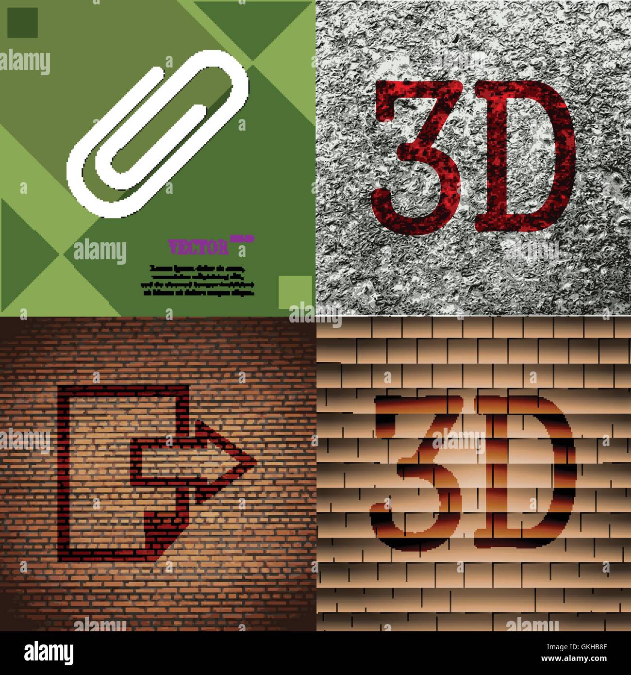 Set of abstract backgrounds with different web icons Stock Vector Image ...