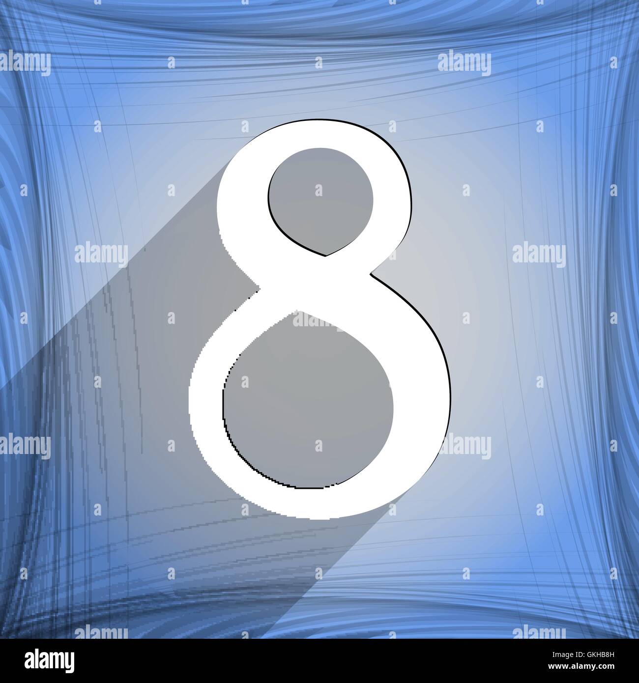 number Eight icon symbol Flat modern web design with long shadow and ...