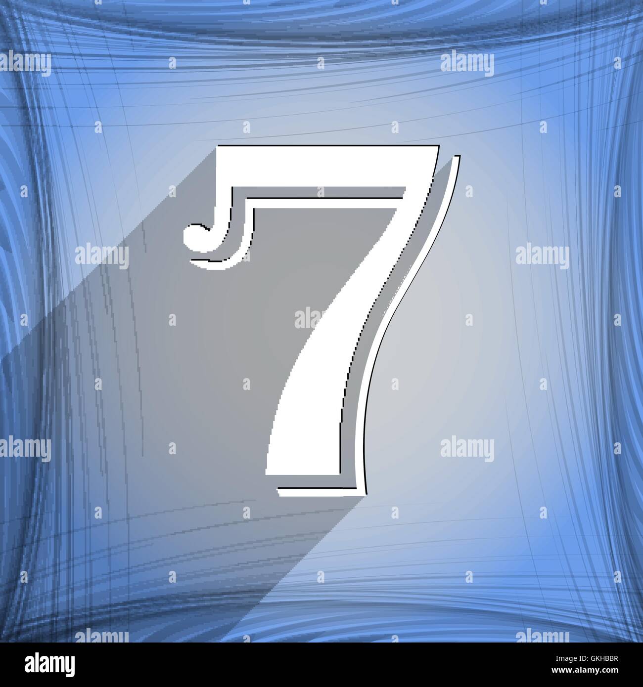 number seven icon symbol Flat modern web design with long shadow and ...