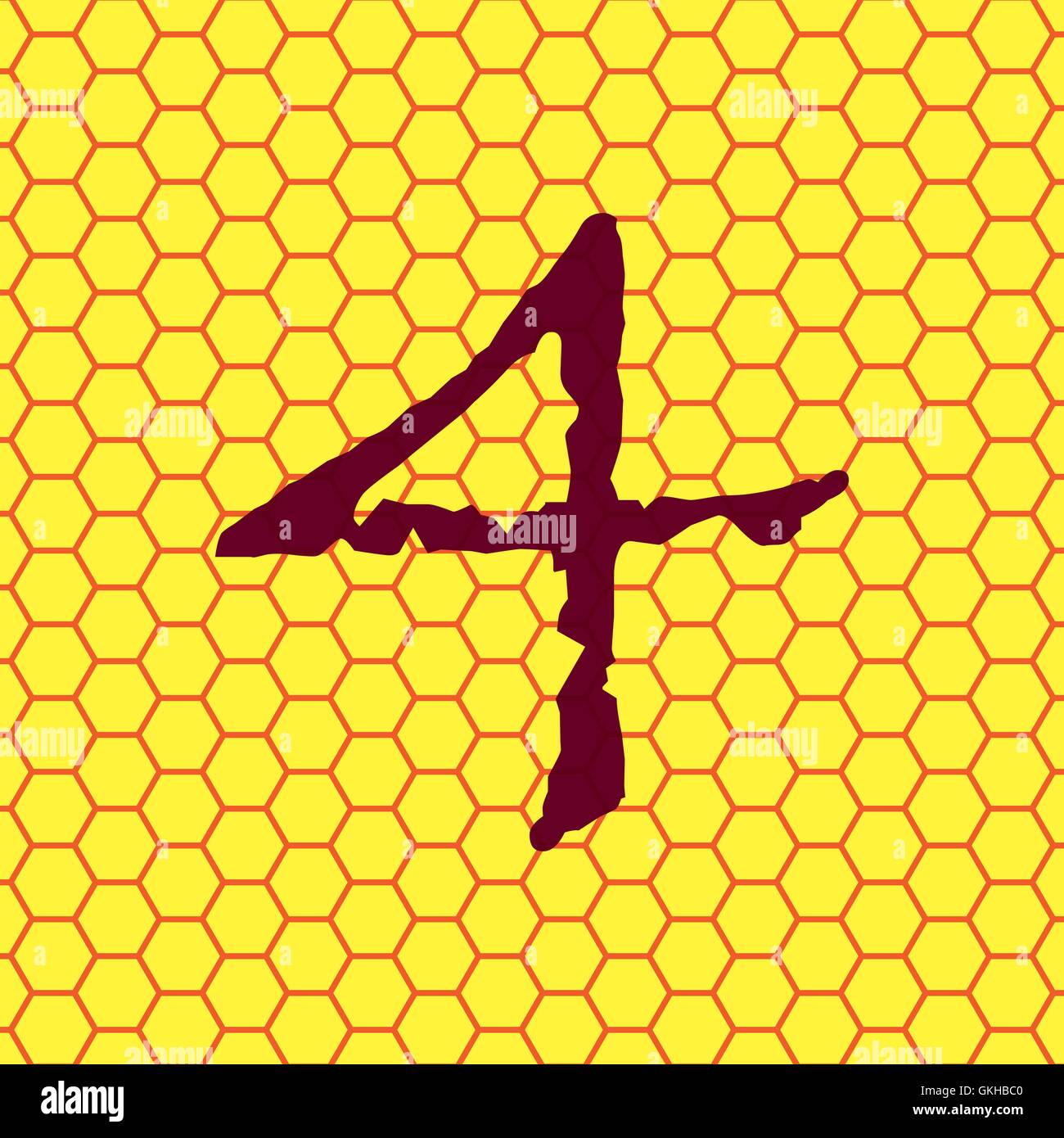 number four icon symbol Flat modern web design with long shadow and ...