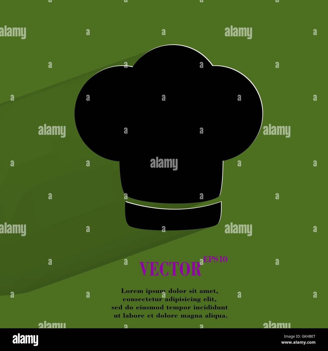 Chef cap. Cooking. Flat modern web button with long shadow and space ...