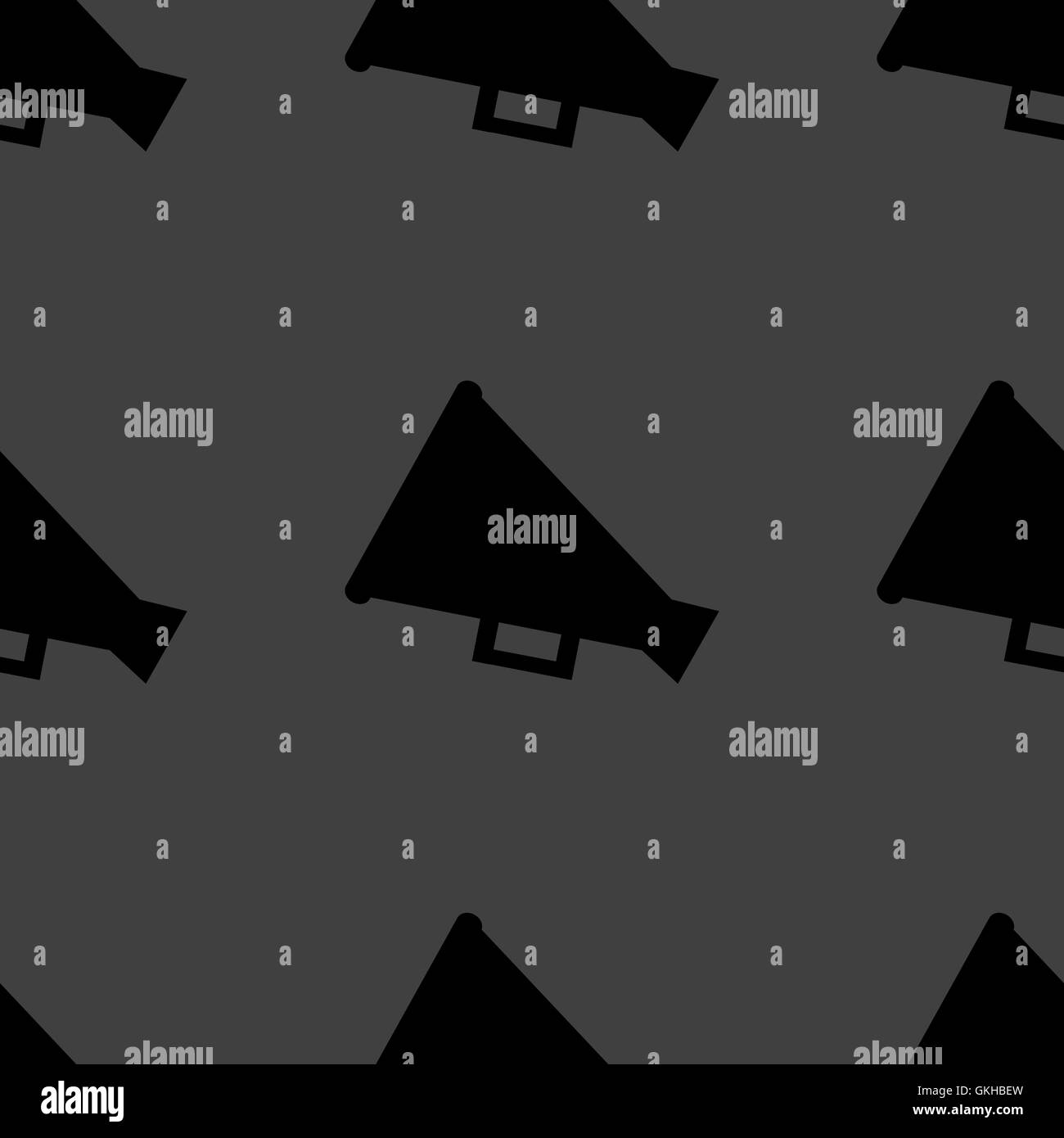 Megaphone, Loud-hailer web icon. flat design. Seamless gray pattern ...