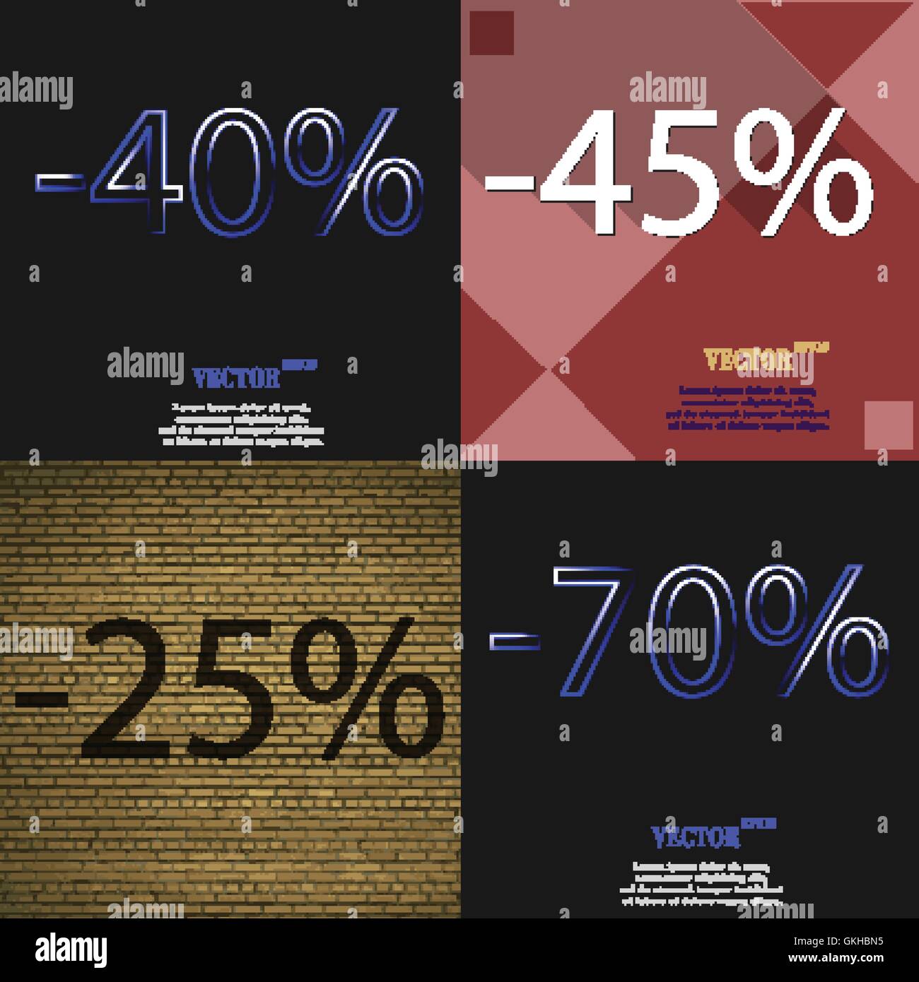 Set of abstract backgrounds and interest discount store. Vector Stock ...