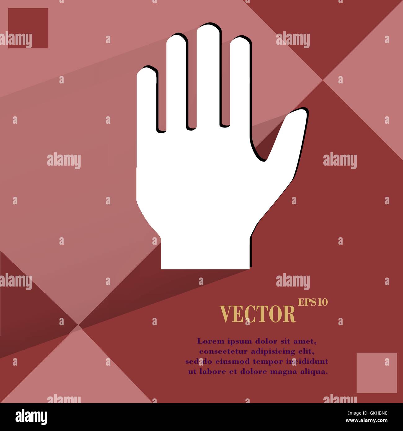 Stop. hand. Flat modern web design on a flat geometric abstract ...