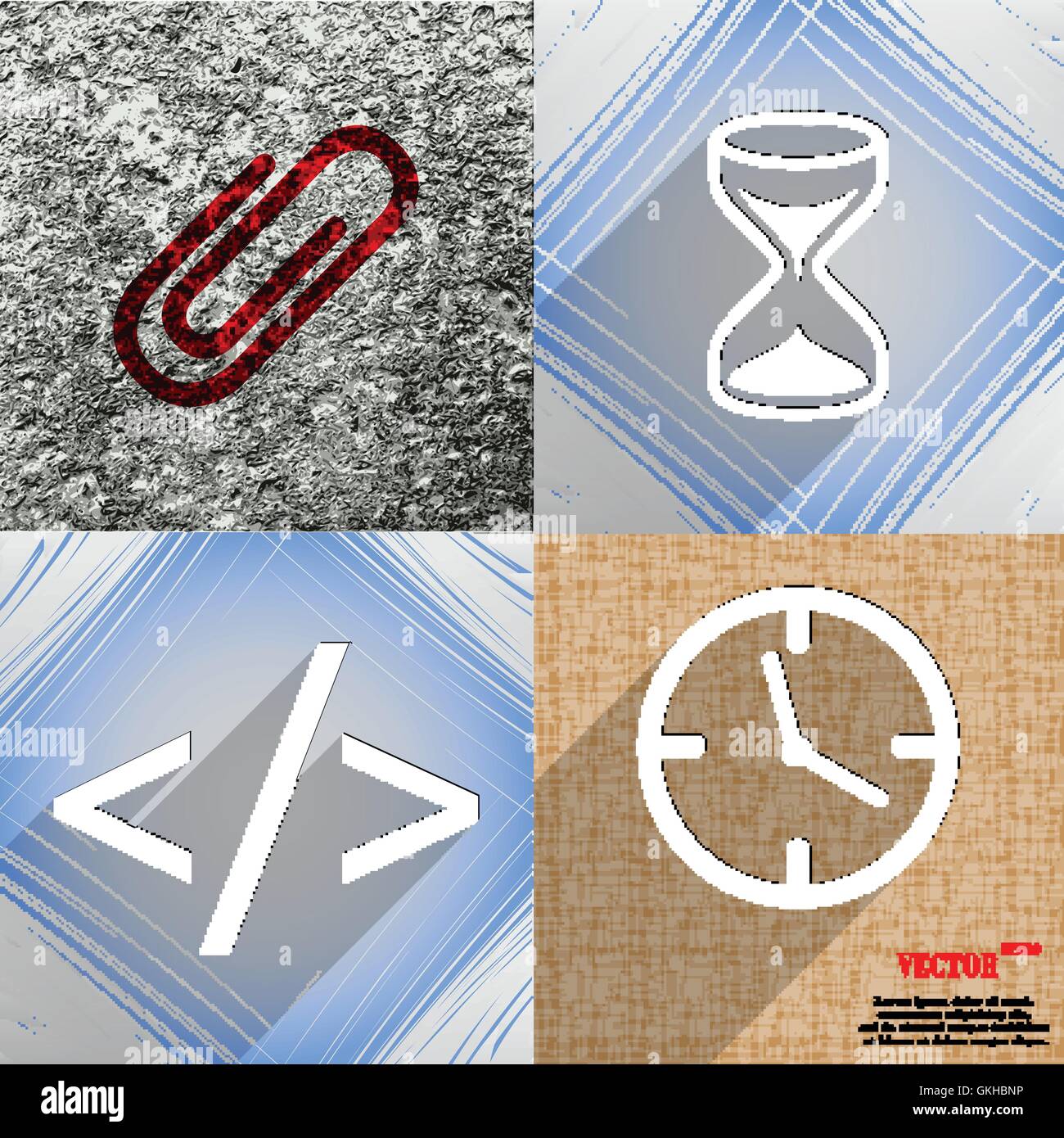 Set of abstract backgrounds with different web icons Stock Vector Image ...