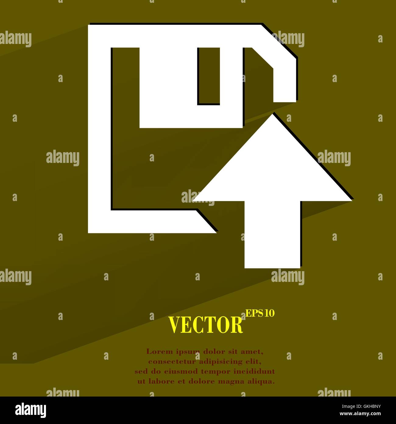 floppy disk upload, Flat modern web button with long shadow and space for your text Stock Vector ...