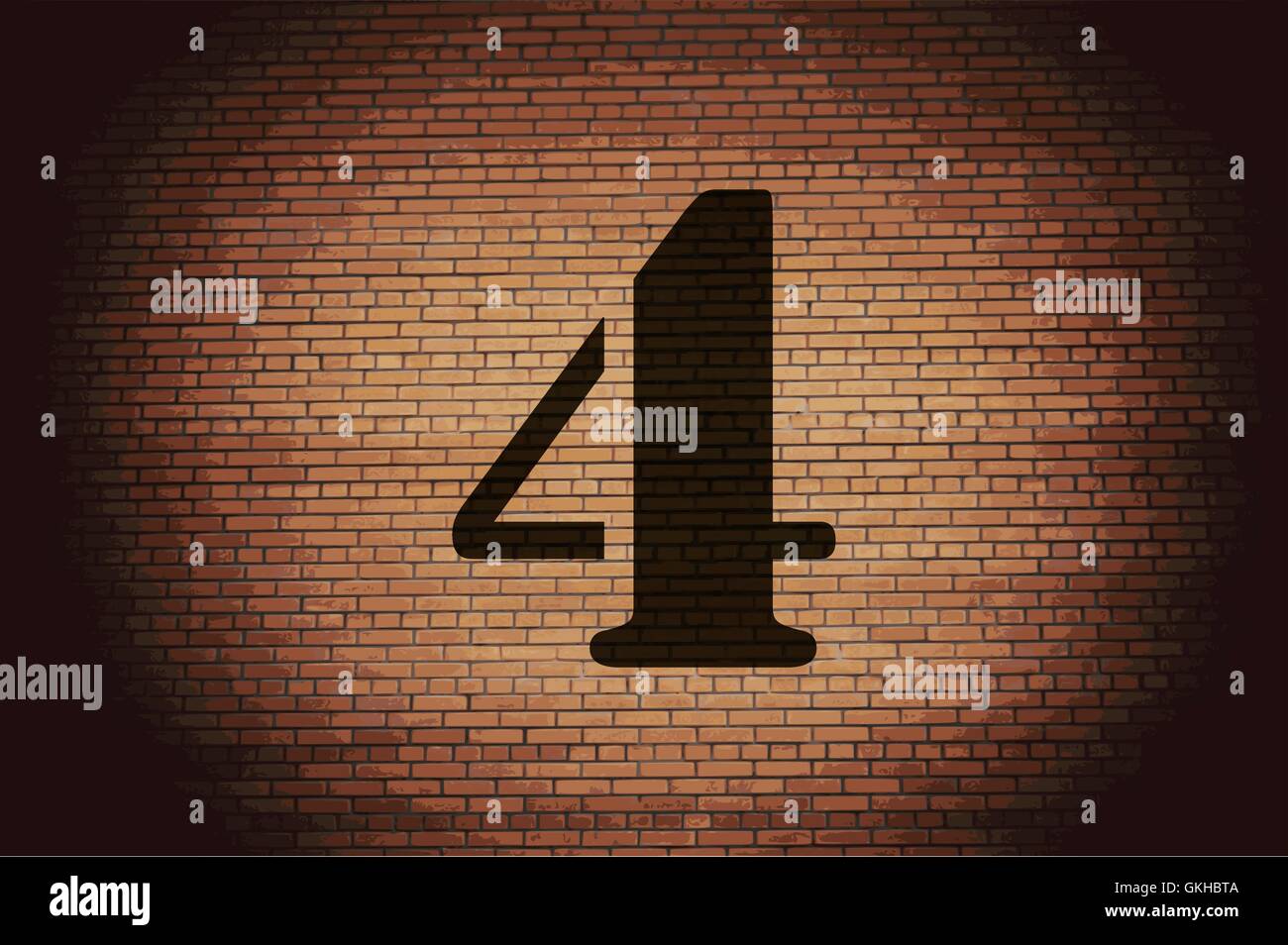 number four icon symbol Flat modern web design with long shadow and ...