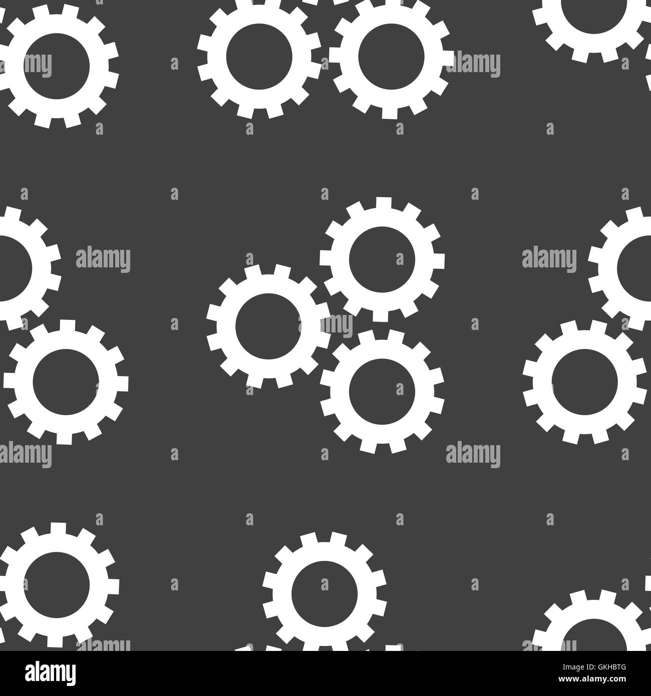 Settings Sign web icon. flat design. Seamless gray pattern Stock Vector ...