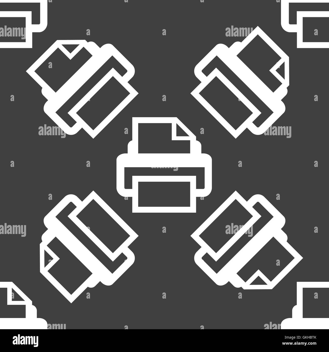 Printer web icon. flat design. Seamless pattern Stock Vector Image & Art - Alamy