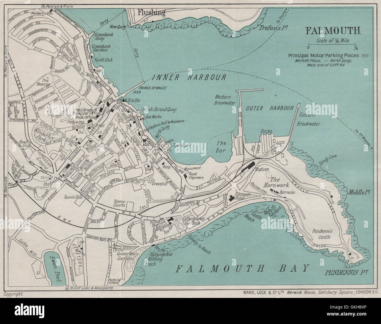Fowey town map hi-res stock photography and images - Alamy