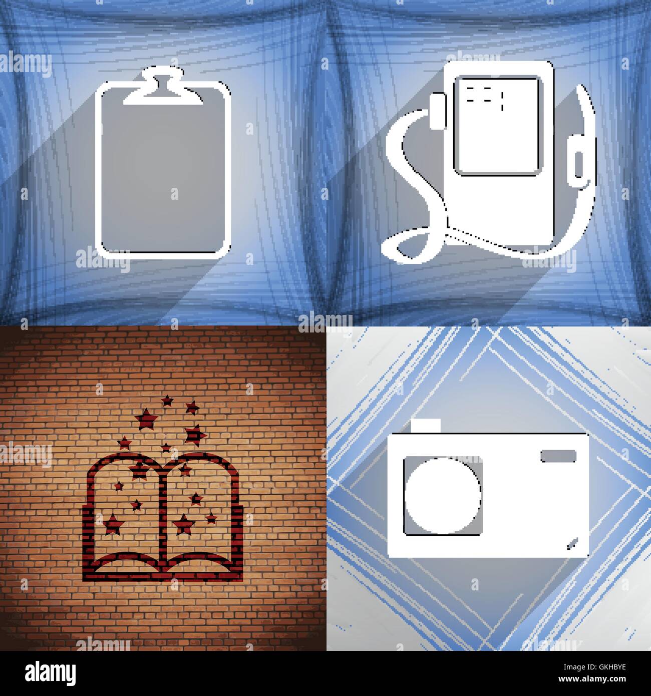 Set of abstract backgrounds with different web icons Stock Vector Image ...